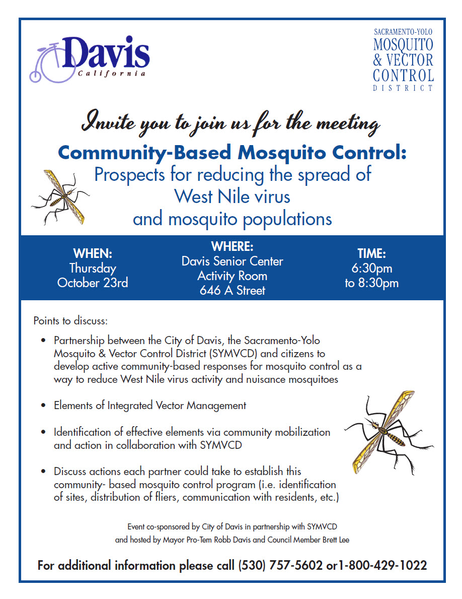 Community-Based Mosquito Control Meeting | Davis Vanguard
