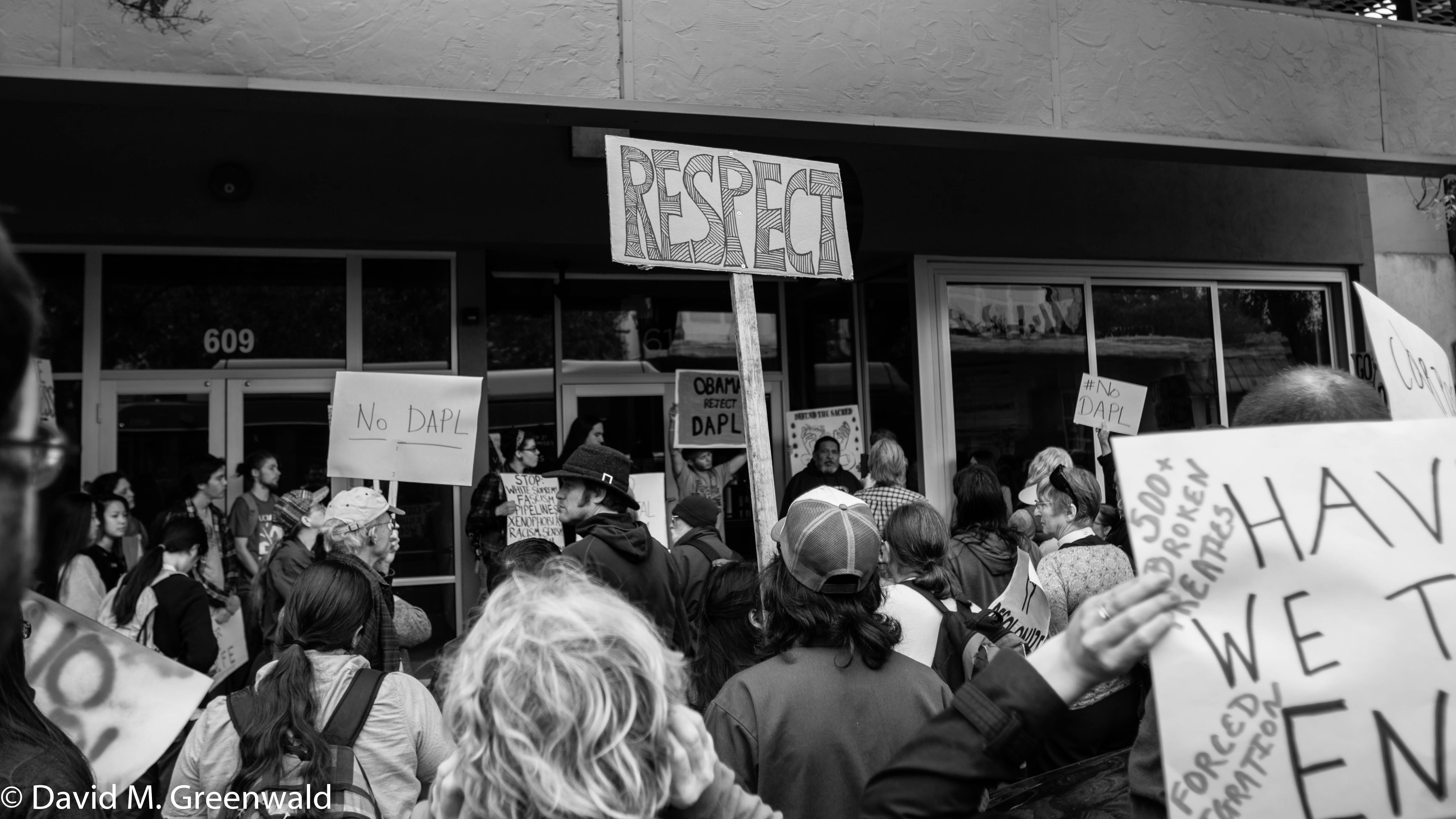 Protesters for DAPL March Around Downtown and Block Intersection ...