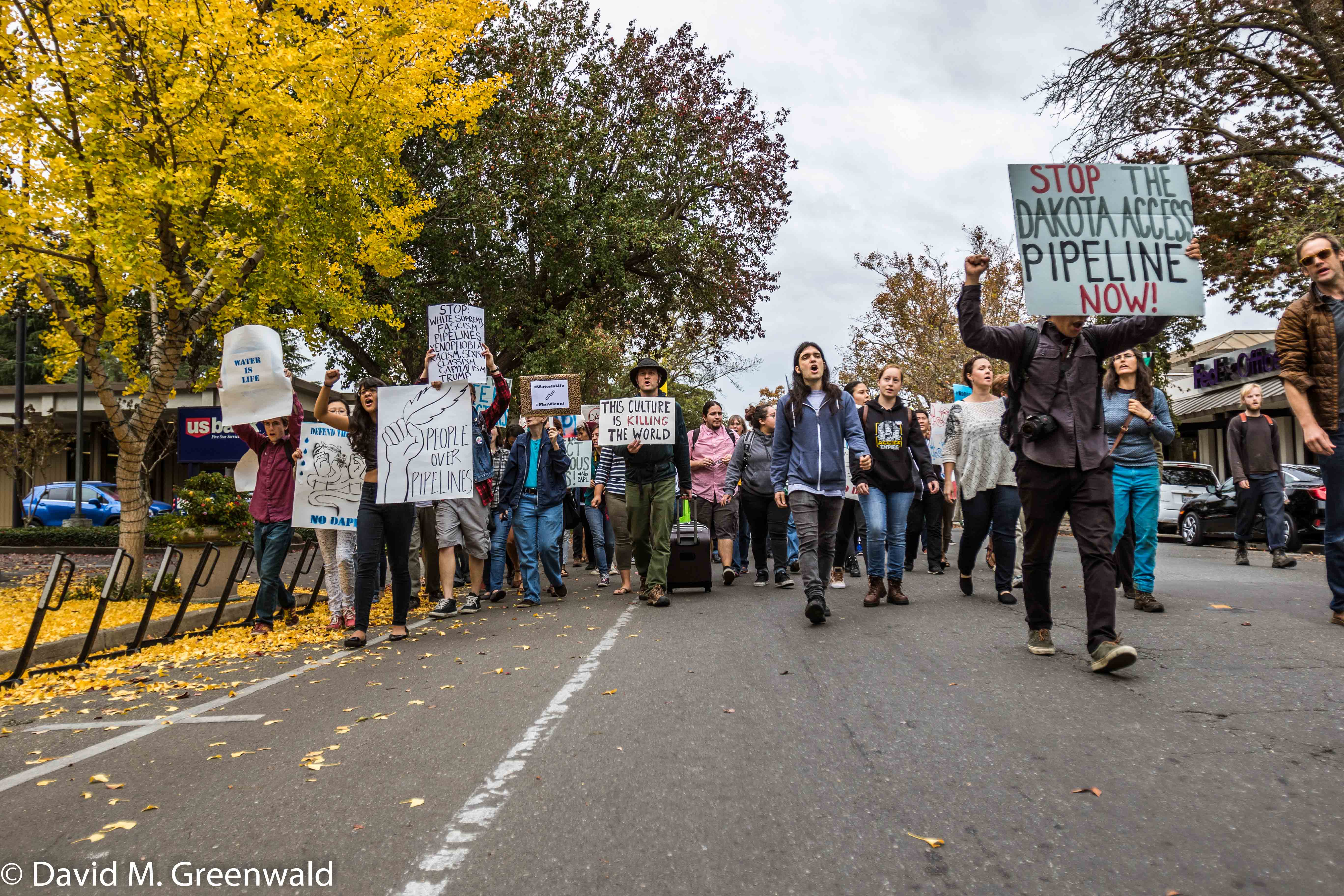 Protesters for DAPL March Around Downtown and Block Intersection ...