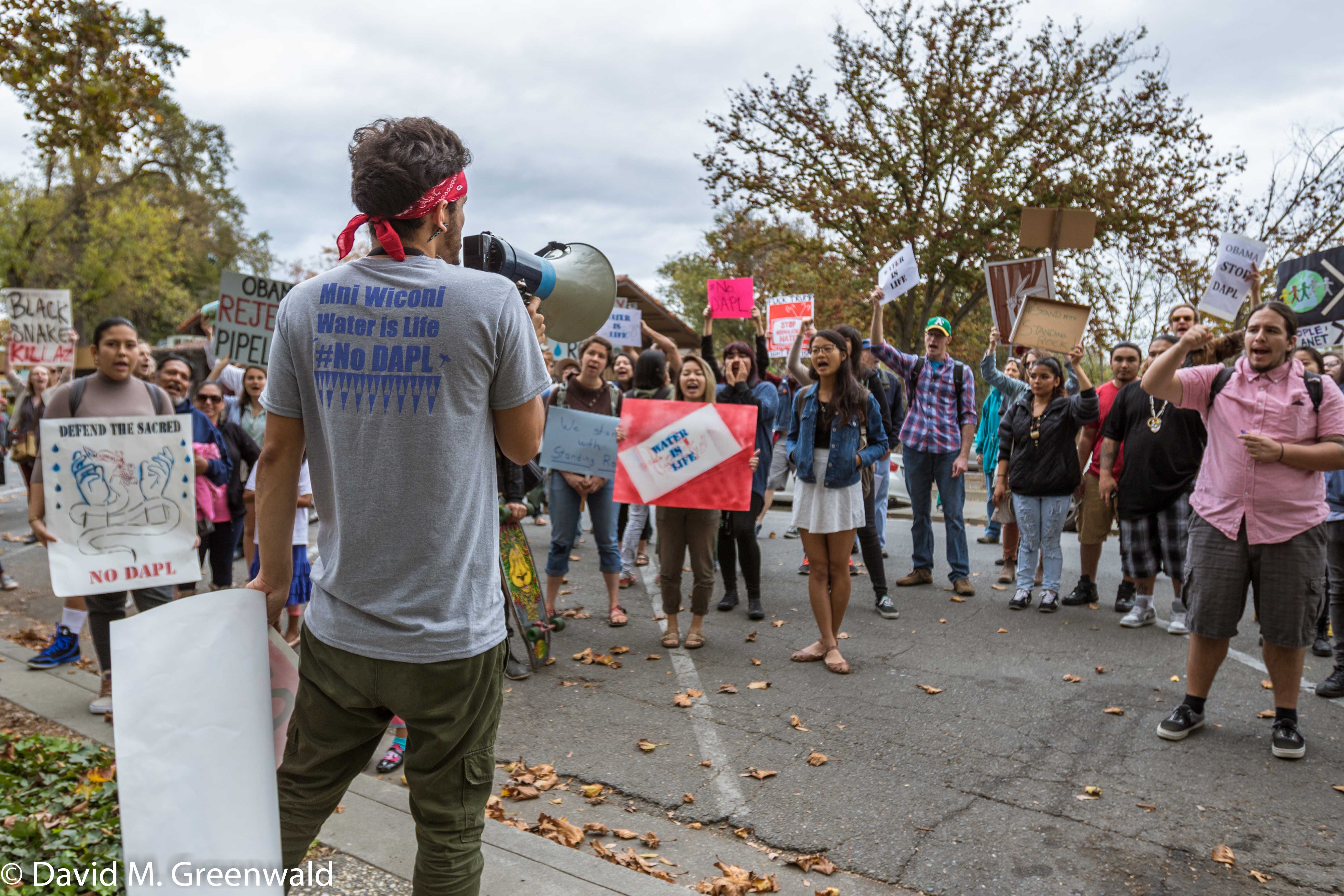Protesters for DAPL March Around Downtown and Block Intersection ...