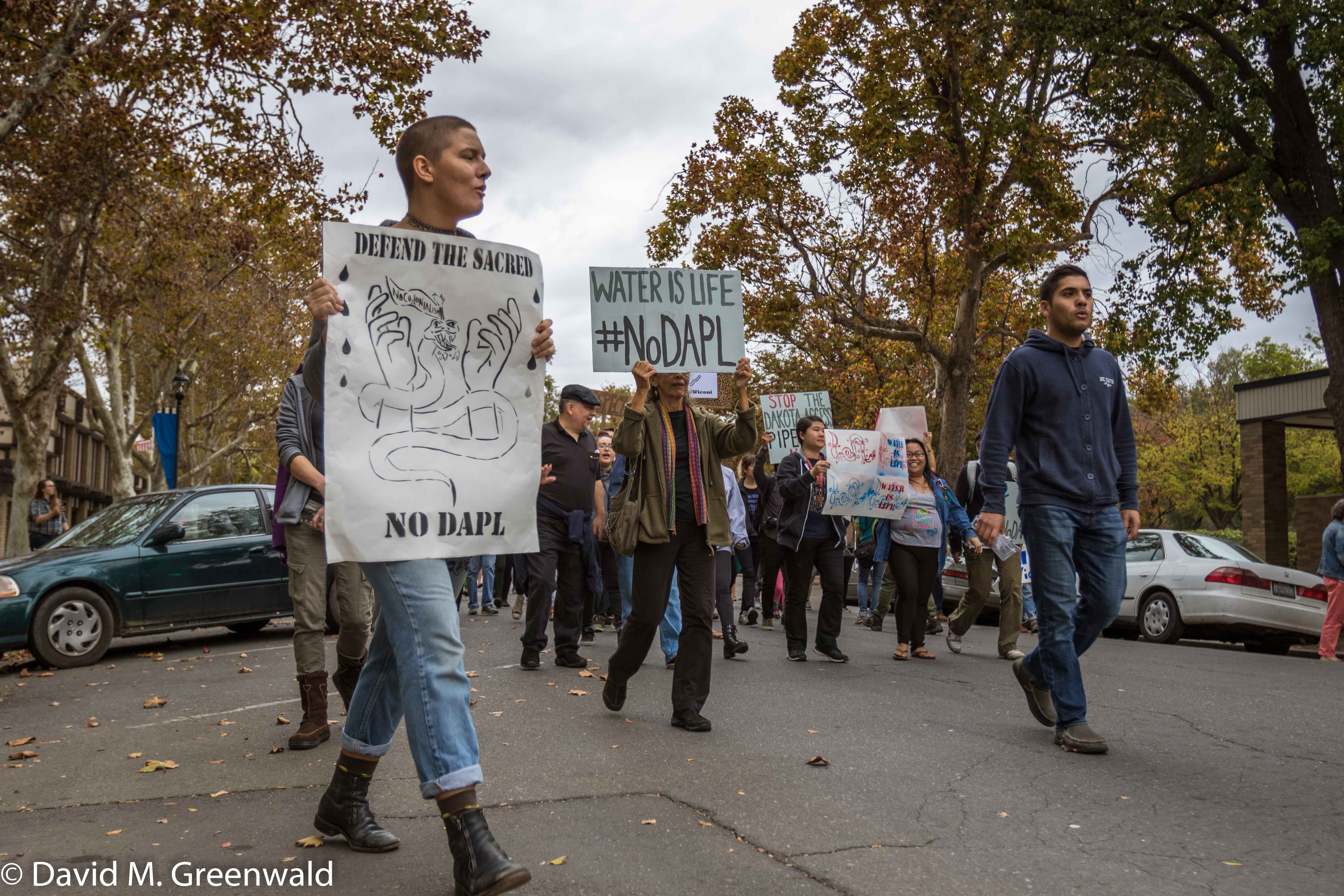 Protesters for DAPL March Around Downtown and Block Intersection ...