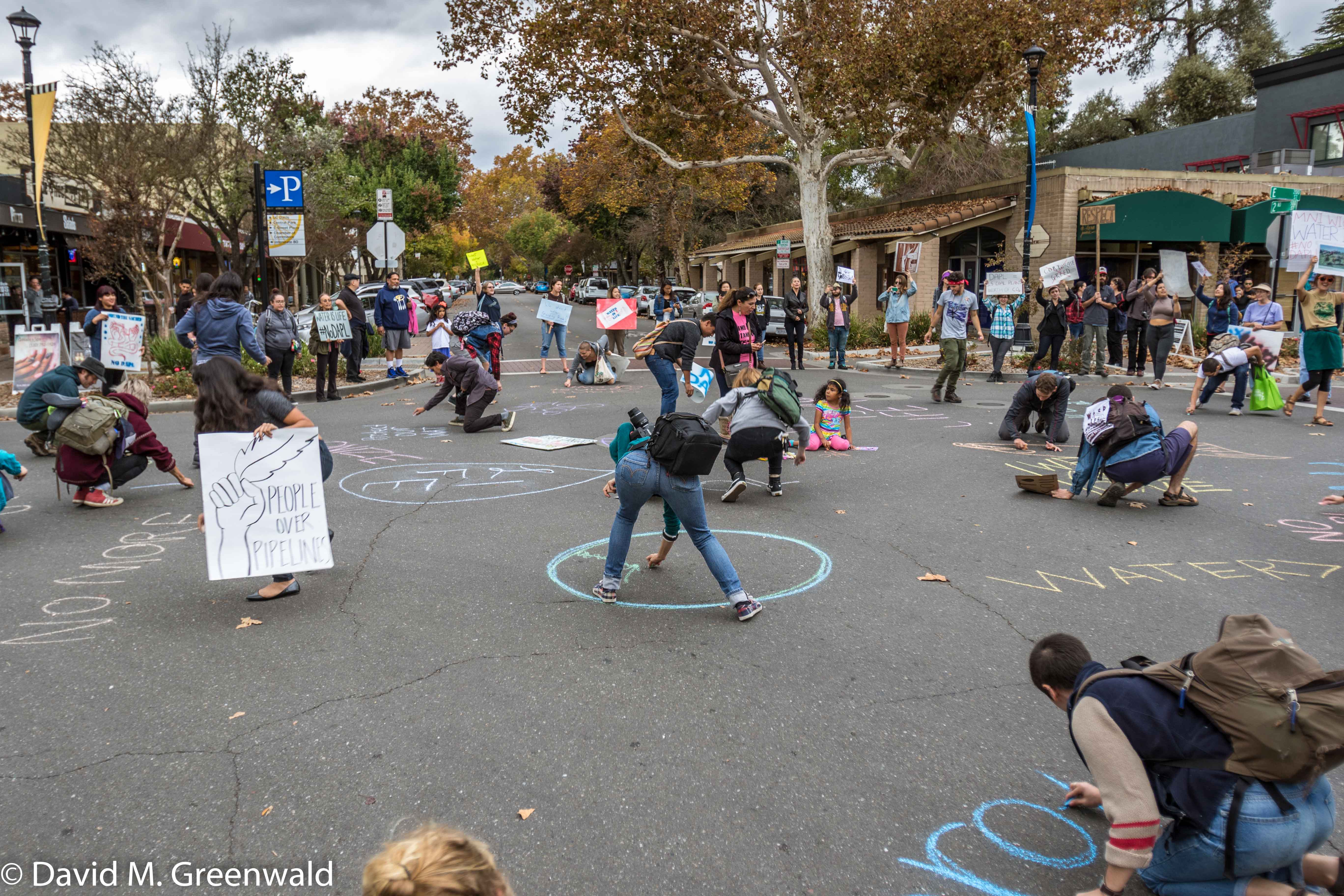 Protesters for DAPL March Around Downtown and Block Intersection ...