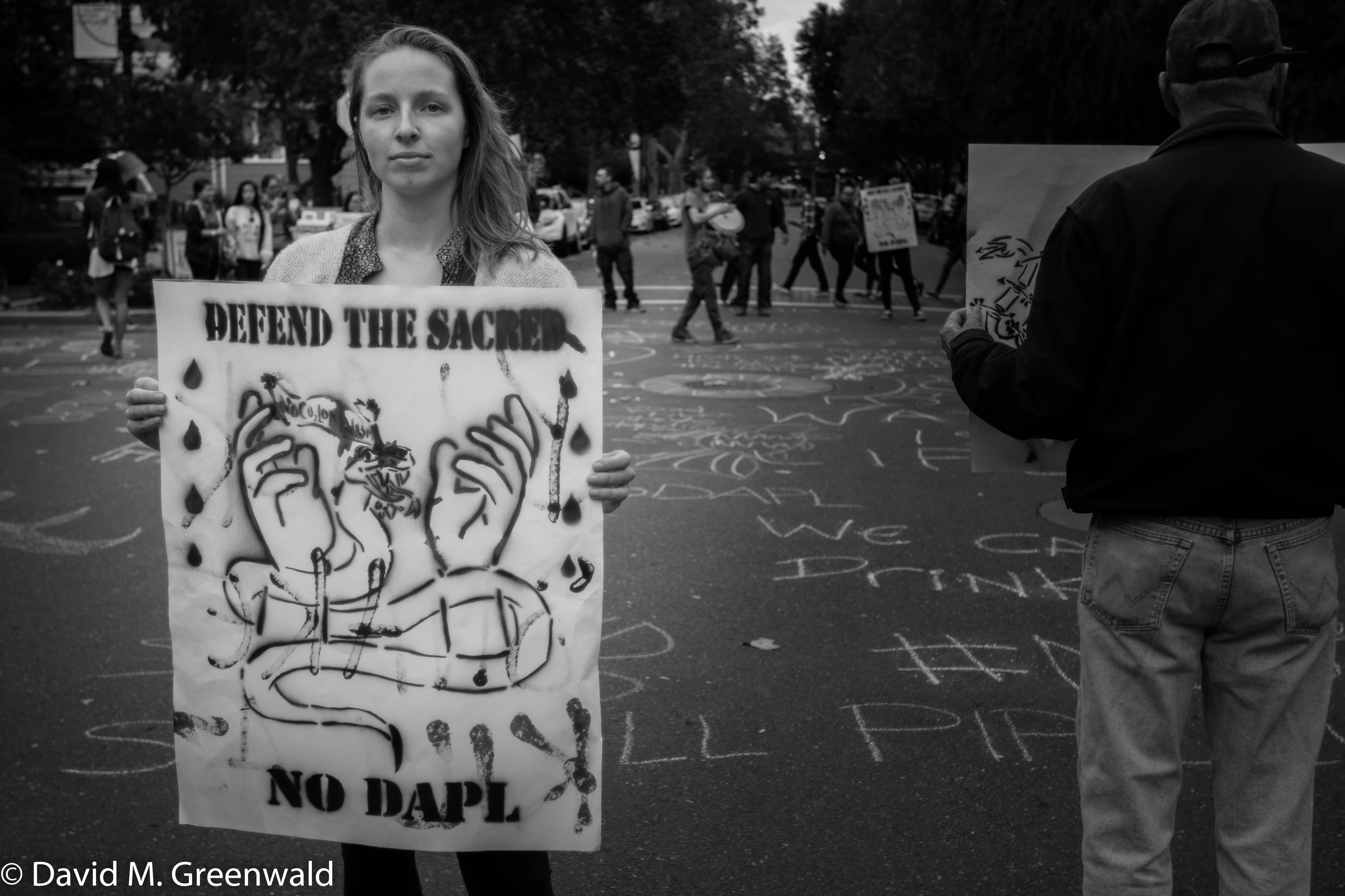 Protesters for DAPL March Around Downtown and Block Intersection ...