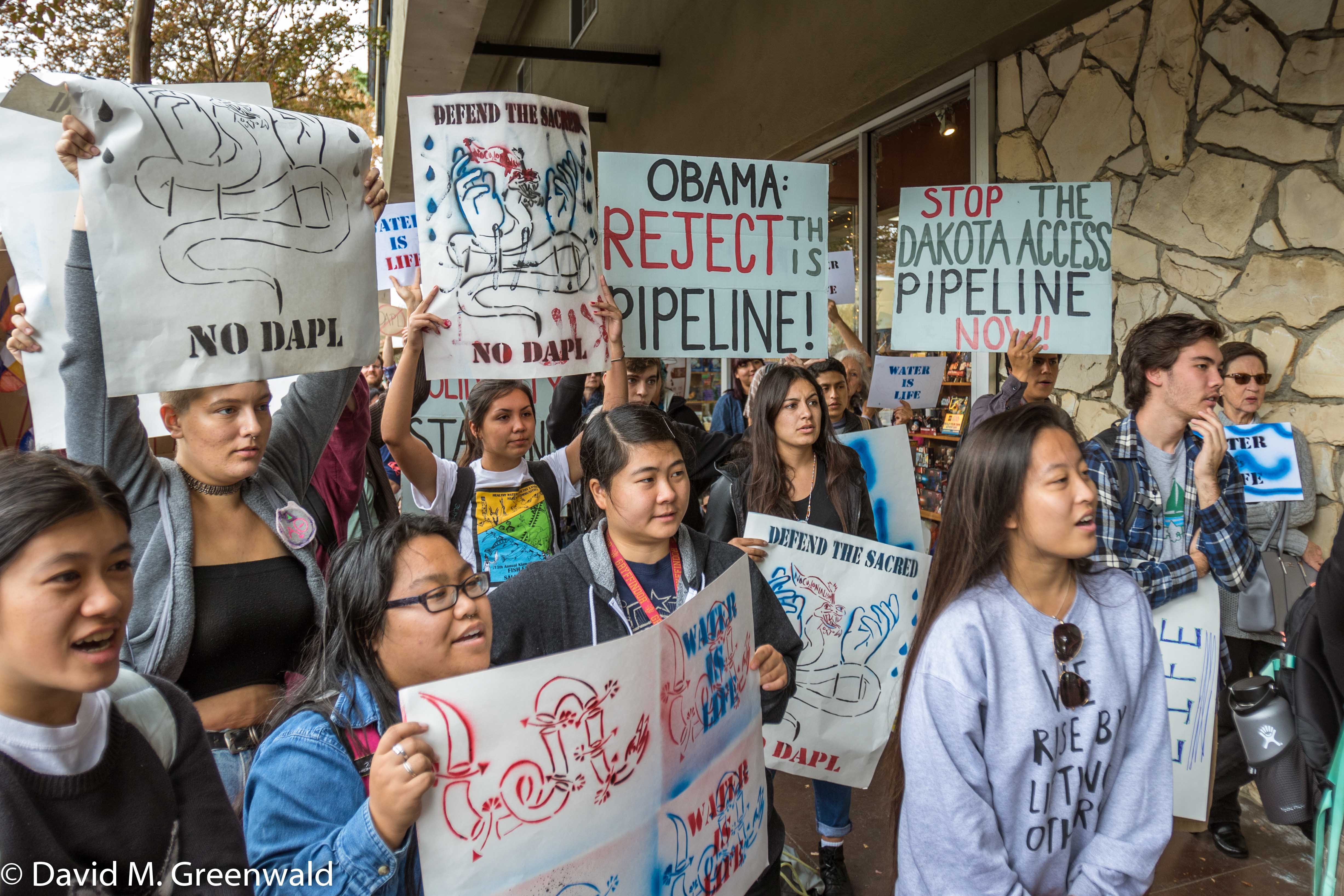 Protesters for DAPL March Around Downtown and Block Intersection ...